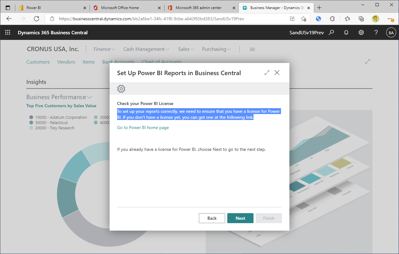 Power BI Workspaces are fully available in Business Central Role-Center ...