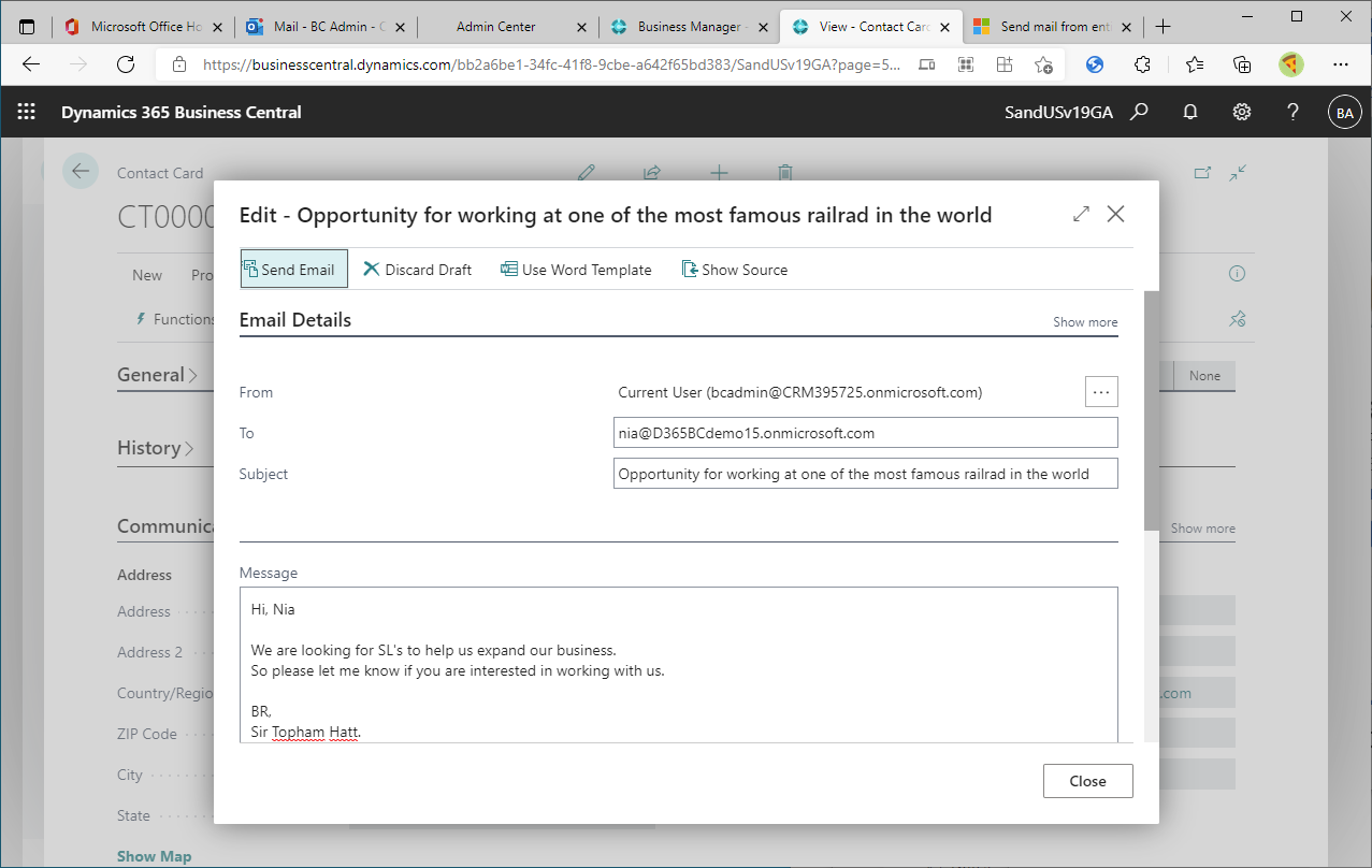 Send mail entities using word templates as body or attachment #1 | IT長のネタ帳
